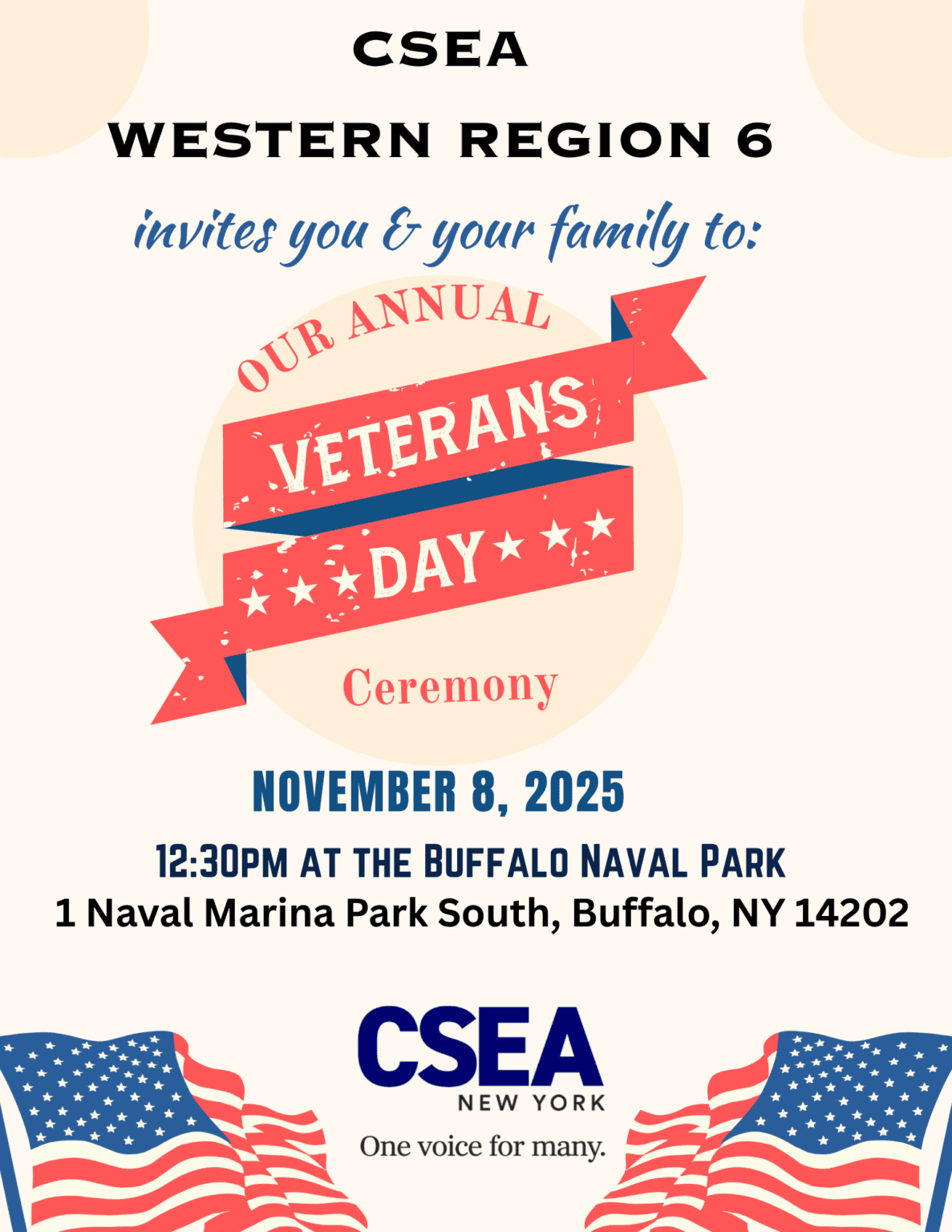 Region 6 Veterans Ceremony - CSEA NY